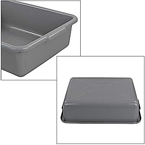 Ramddy Grey Commercial Bus Tubs, 13 L Plastic Dish Pans, 4 Packs