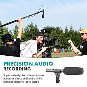 Movo Boom Mic Bundle - Shotgun Microphone with XLR Cables - Boom Pole with Built-in XLR Microphone Cable and 9.8' Telescoping Extension - 62" XLR Shotgun Mic Cable and Pro Video Equipment