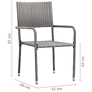 vidaXL Patio Dining Chairs 6 pcs Poly Rattan Anthracite