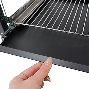 3-Tier Commercial Food Warmer Display Pizza Warmer, 110V 800W Electric Countertop Food Warmer Pastry Display Case Food Warming Cabinet w/LED Lighting, Removable Shelves and Glass Door