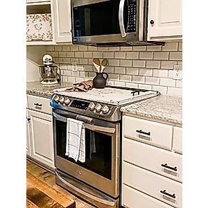 Josephine Thomas Home Noodle Board Distressed Ivory Farmhouse Kitchen - Stove Cover