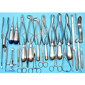 New German Stainless 74 PCS Oral Dental Extraction EXTRACTING Elevators Forceps