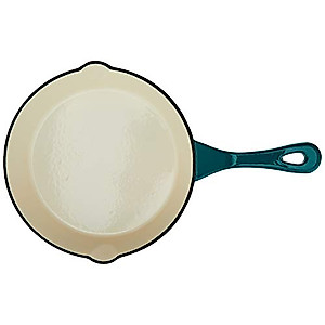 Crock Pot Artisan 8 Inch Enameled Cast Iron Round Skillet, Teal Ombre