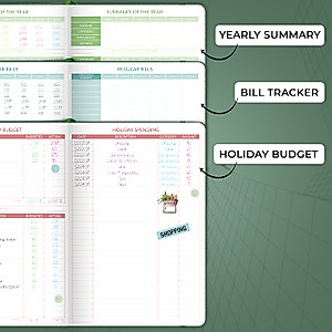 Skyline Budget Planner – Undated Monthly Budgeting Book & Money Expense Tracker – Financial Notebook to Track Personal & Household Finances – Simple Budget Journal – A5 Size, Hardcover (Dark Green)