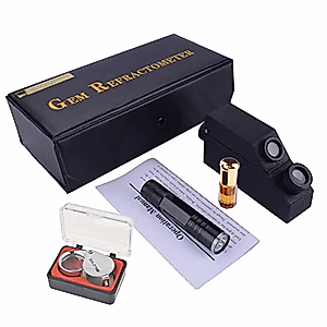 Gem Portable Refractometer, RHG181 1.30-1.81 Presidium Gemstone ldentification Tester for Jewelry, Gold ＆ Silver and Diamond, Lab Refractometers