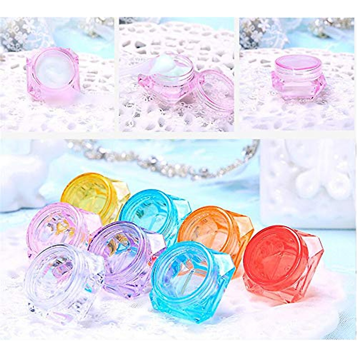 Primst 16pcs DIY Painting Tool Glue Clay Wax Holder Storage Container,Diamond Drilling Mud Painting Storage Bottle for DIY Art Craft (Diamond Shape,16pcs)