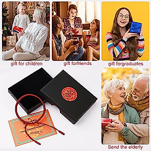 ioieia Authentic blessed Tibetan monks handmade Dorje Knot protection bracelet for women and men with a talisman.Red string bracelet-mens bracelet rope-gifts for women and men-protection jewelry