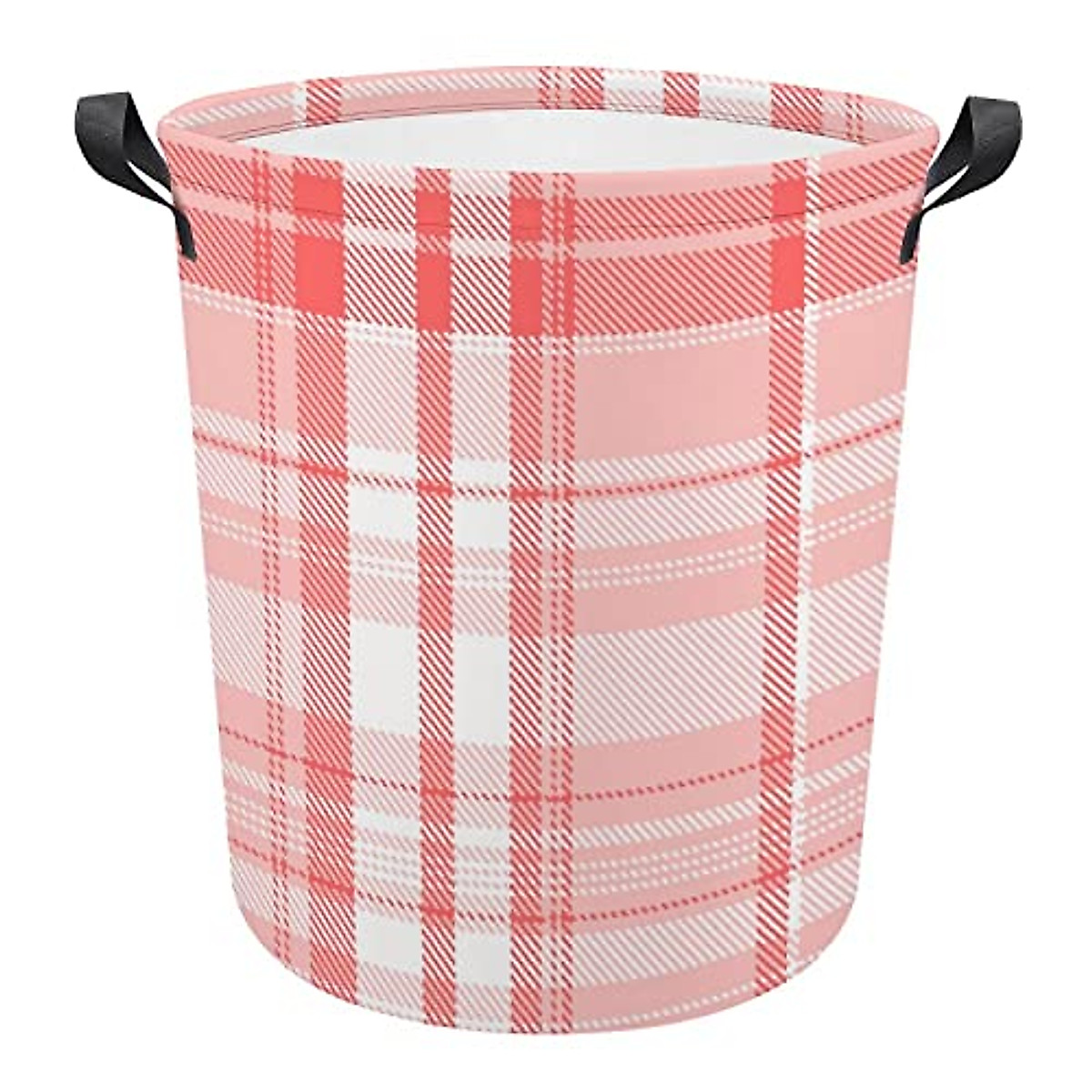 Tartan Plaid Backdrop Large Laundry Basket Hamper Bag Washing with Handles for College Dorm Portable