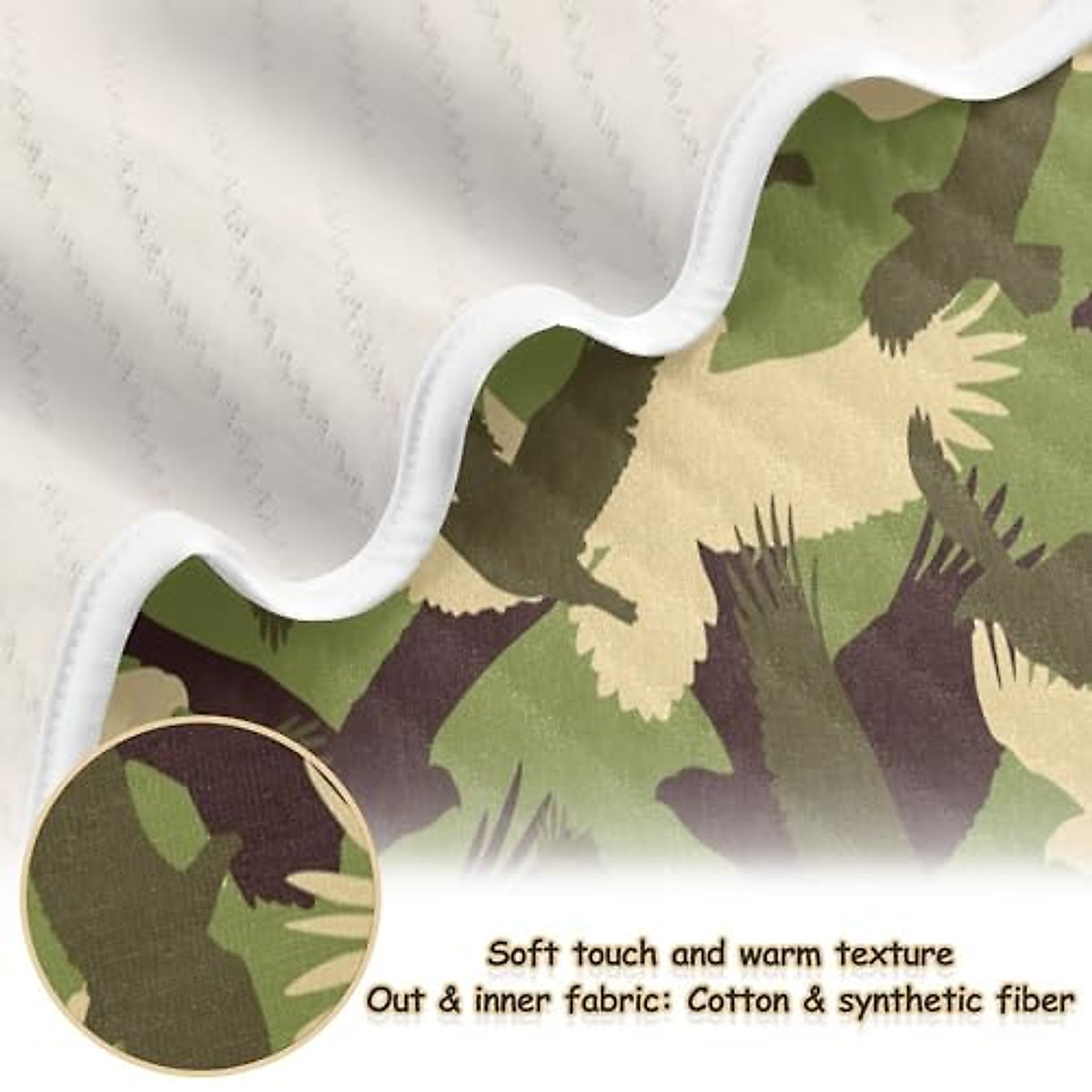 Kigai Camouflage Birds Baby Blanket for Boys Girls, Swaddle Blankets Soft Cozy Nursery Receiving Blankets Travel Blanket Throw Blankets for Toddler Newborn, 30 x 40 Inch