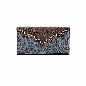 American West Women's Leather Tri-Fold Wallet Billfold Annie's Secret