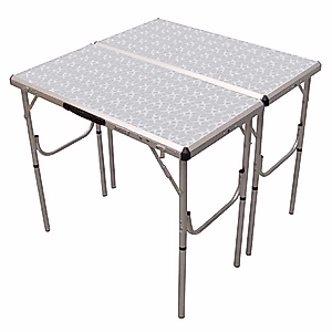 Coleman Pack-Away 4-in-1 Folding Table, Lightweight Outdoor Camping Table with 3 Adjustable Heights, Leveling Feet, & Securing Brackets; Great for Patio & Deck, Camping, Tailgating, & More