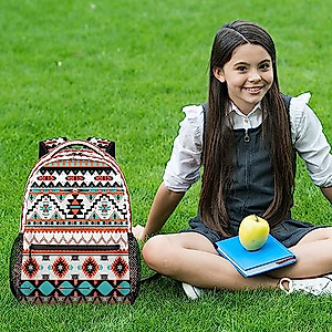 TropicalLife Backpack for School, Tribal Aztec Backpacks with Laptop Compartment for Boys Girls Adults Teens, Lightweight Travel Bookbag for Middle School College High School Students