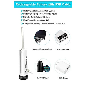 Upgraded Electric Portable Travel Bidet, Contain Large Water Bottle, Two Size adapters, USB Charger, Handy Toilette Sprayer Good for Personal Care