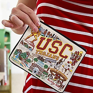 Catstudio University of Southern California (USC) Collegiate Zipper Pouch Purse | Holds Your Phone, Coins, Pencils, Makeup, Dog Treats, & Tech Tools