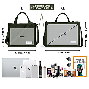 KALIDI Tote Bag Women Large Corduroy Bag Fashion Crossbody Shoulder Tote with Zipper Pockets Women Handbag Big Hobo Purse