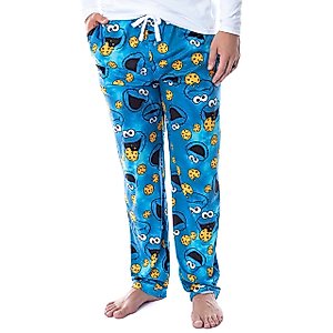 Sesame Street Men's Cookie Monster Tie Dye Adult Sleep Lounge Pajama Pants (Large) Blue
