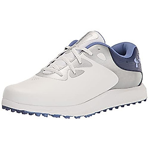 Under Armour Women's Charged Breathe 2 Spikeless Cleat, (100) White/Metallic Silver/Baja Blue, 8, US