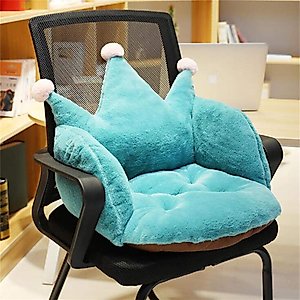 Crown Soft Plush Cushion Comfort Green Seat Pad Office Cozy Warm Seat Pillow Armchair Seat Support Relieves Back Coccyx Sciatica and Tailbone Pain Relief Chair Cushions for Home Office Sofa Wheelchair