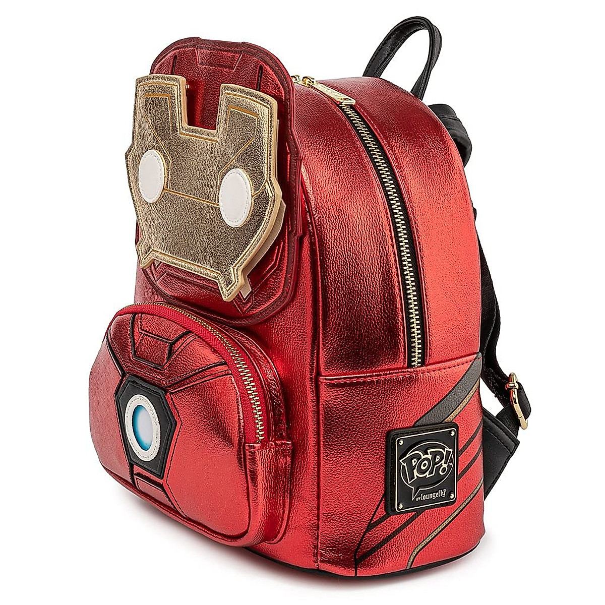 Loungefly x Marvel Iron Man Light Up Mini Backpack Metallic Leather