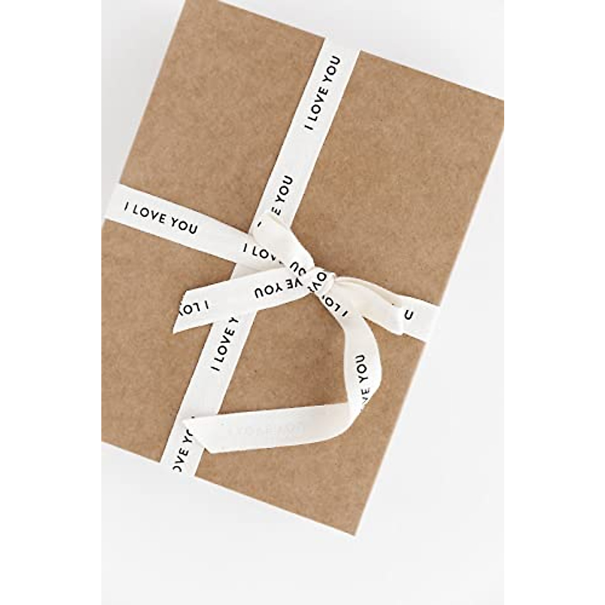 Sisterly Market I Love You, Cotton Herringbone Custom Ribbon Natural 10 Yards, 58