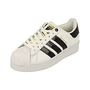 adidas Originals Superstar Bold Womens Trainers Sneakers (UK 6 US 7.5 EU 39 1/3, White Black Gold FV3336)