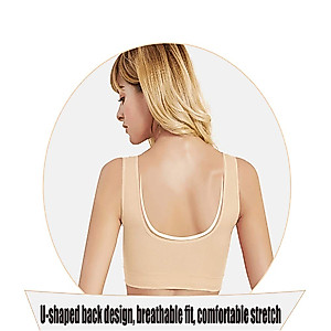 SAISYART Sports Bras for Women,Seamless Comfortable Yoga Bra Ladies Close-Fitting Bra with Removable Pads 3 Pack(X-Large)