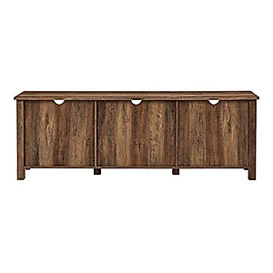 Walker Edison Portsmouth Classic 2 Glass Door TV Stand for TVs up to 80 Inches, 70 Inch, Rustic Oak