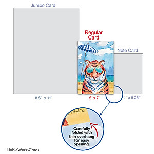 NobleWorks - 1 Funny Father's Day Card for Dad, Pa, Pop, Daddy, Stepfather with Envelope with Envelope - Humor - Animal's Day Off-Tiger C6670IFDG