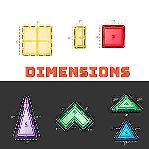 60 PCS 3D Magnetic Blocks Magnetic Tiles - Magnet Building Tiles | Magnetic Tiles Toy Building Sets | Magnetic Building Blocks | Kids Magnet Toys for Kids | Magnetic Tiles for Kids | Magna t Blocks