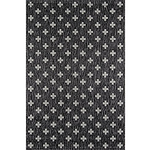Novogratz by Momeni Villa Collection Umbria Indoor/Outdoor Area Rug, Charcoal, 2'0" x 3'0" Size Mat for Living Room, Bedroom, Dining Room, Nursery, Hallways, and Home Office