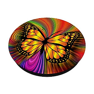 Cell Phone Button Pop Out Holder for Hand Butterfly Rainbow PopSockets PopGrip: Swappable Grip for Phones & Tablets