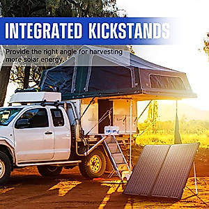 ATEM POWER 200W Monocrystalline Solar Panel,Portable Solar Suitcase Foldable Lightweight Without Glass, 20A MPPT Controller with USB Output, Built-in Kickstand for 12V Batteries RV Camping Power