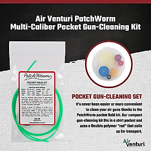 Air Venturi PatchWorm Multi-Caliber Pocket Gun-Cleaning Kit, Wet and Dry Patches