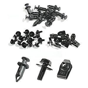 35 PCS Engine Under Cover Splash Shield Guard Body Bolts, Splash Shield Guard Retainer Bumper Fender Liner Fastener Rivet Clips and Extruded U-Nuts Kit
