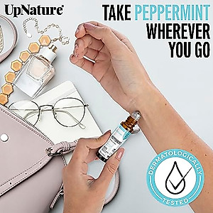 Peppermint Essential Oil Roll On - Topical Peppermint Oil - Relieves Head Tension, Pregnancy Essentials, Reduces Stress & Soothes Aches- Premium Quality, Therapeutic Grade Aromatherapy Oil