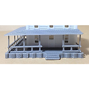 Outland Models Train Railway Layout Country 2-Story House White N Scale 1:160