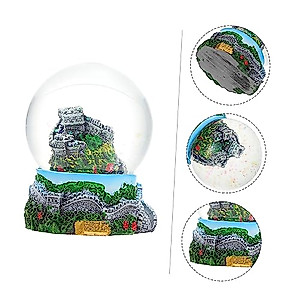 NOLITOY 1pc Great Wall Crystal Ball tablescape Decor Christmas Ornaments Chinese Decor Clear Snow Globe Crystal Snow Globe Nativity Snowglobe Tourist Attractions Crystal Ball Water Desktop