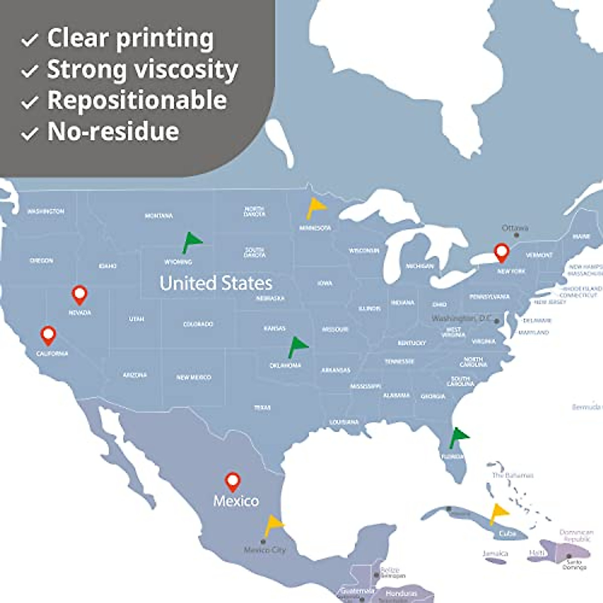 DECOWALL DLT-1809 Modern Pastel Tones World Map Kids Wall Stickers Wall Decals Peel and Stick Removable Wall Stickers for Kids Nursery Bedroom Living Room (XLarge) d?cor