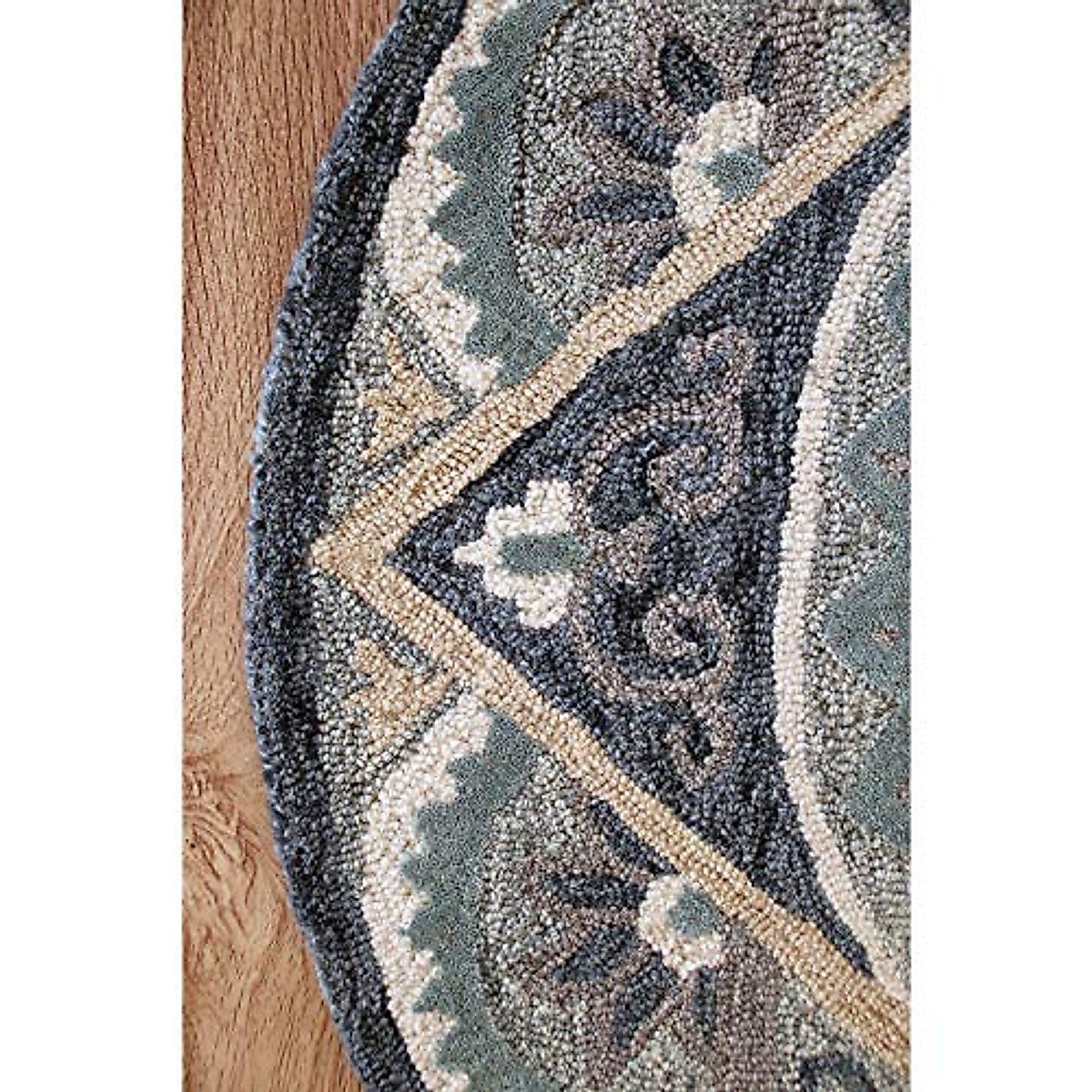 Lr Home Ox Bay Constance Multi Traditional Medallion Organic Wool Indoor Hearth Area Rug