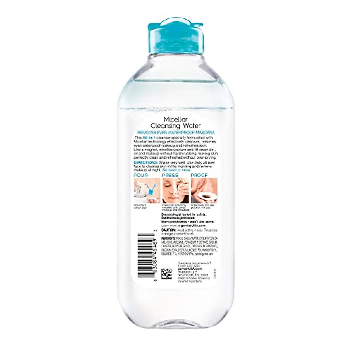Garnier SkinActive Micellar Water For Waterproof Makeup, Facial Cleanser & Makeup Remover, 13.5 fl. oz, 1 count (Packaging May Vary)