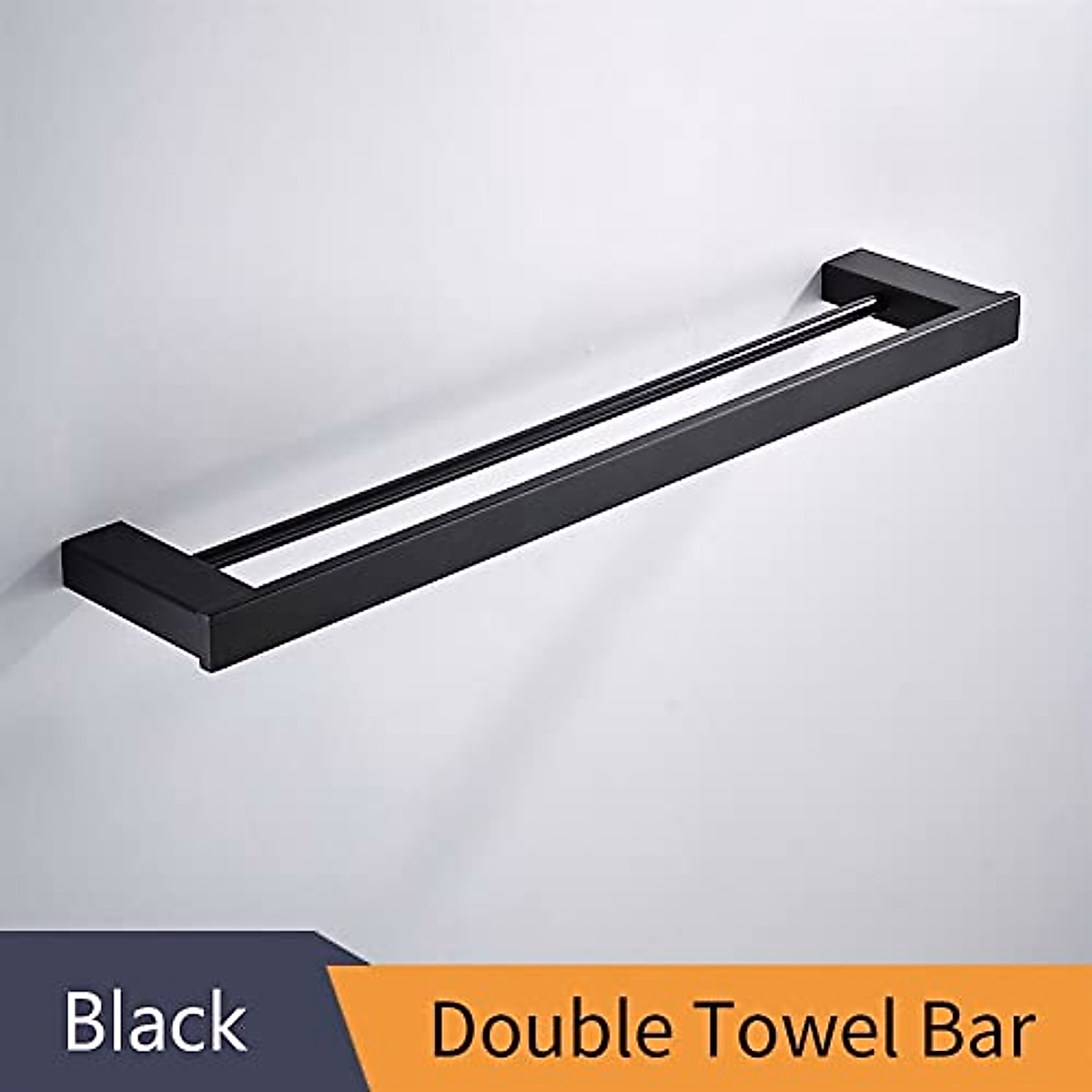 Towel Racks, Towel Rail for Bathroomwall Mounted Sus Double Towel Bars,Bathroom Towel Hanger,Bathroom Accessories Hand Towel Holder/Chrome/a (Black a)