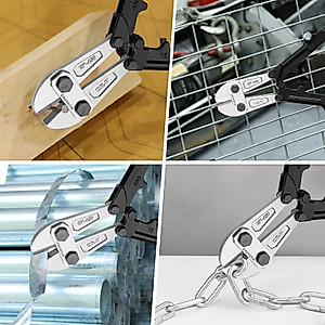 WORKPRO 18-Inch Foldable Bolt Cutter, Tri-Material Handle with Comfort Grip, Chrome Vanadium Steel Blade, for Rods, Bolts, Rivets, Wires, Cables and Chains