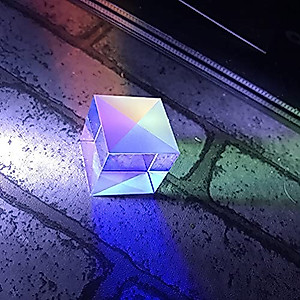 POPETPOP Toys Stained Glass Optical Glass RGB Dispersion Prism, Optic Prism Cube X- Cube Glass Prism Cube for Teaching of Photo Effects, Optics and Decoration Physics Toys Toys