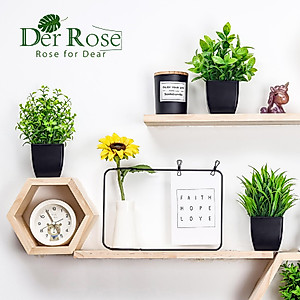 Der Rose 6 Pack Small Fake Plants Artificial Potted Faux Plants in Pot for Home Office Farmhouse Bathroom Shelf Decor Indoor