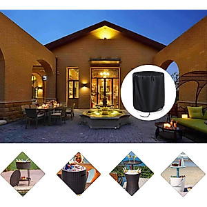 TheElves Patio Cooler Bar Table Cover Design for Veradek Outdoor Cooler Side Table, Outdoor Patio Round Beer Cooler Table Cover, Waterproof Barrel Cool Bar Table Cover, 18" D X 19" H，Black