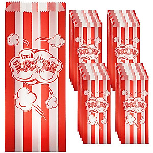 50pcs Popcorn Packaging Bag Cinema Popcorn Bag Snack Bag Party Snack Container Popcorn Cup French Fries Serving Boxes Popcorn Bags Popcorn Wrapping Bag Popcorn Boxes for Party