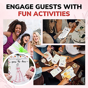 STOFINITY Hilarious Bridal Shower Games 30 Guests - Set Of 4 Couples Wedding Shower Games For Wildflower Bridal Shower Decorations, Fun Bridal Shower Bingo Game Cards, Floral Bridal Party Games (5x7)