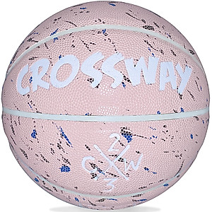 MAIBOLE Outdoor Basketball Composite Leather Size-6 – Women's Basketballs Indoor Ultra-Grip Excellent Bounce Durable with Pump Pink