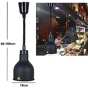 Commercial Food Hanging Heat Lamp,Food Service Pendant for Restaurant Heating Lamp Retractable Buffet Food Heat Lamp Warmer Lamp,1pack