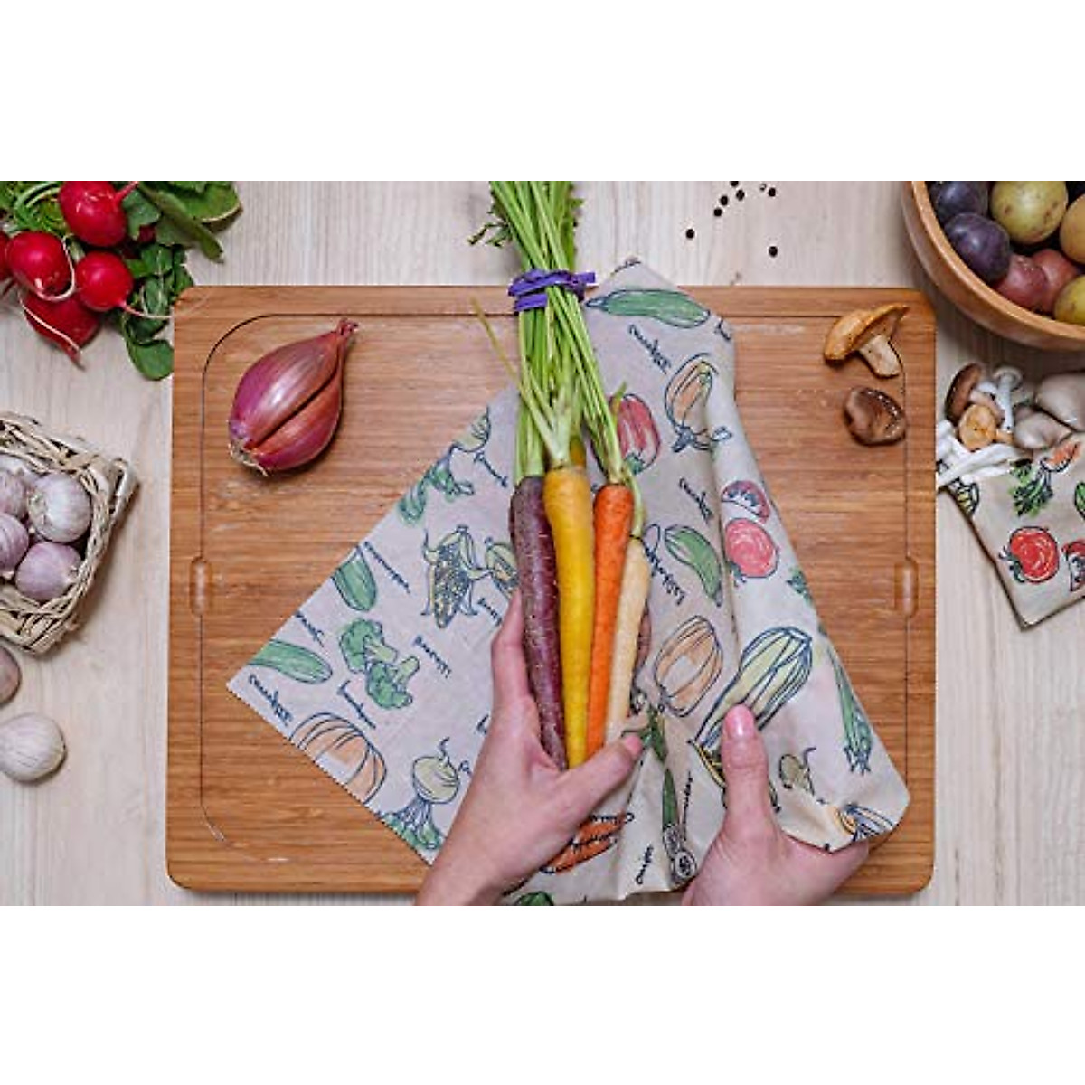 HUNNYBEEE Beeswax Wrap - (7 packs) Beeswax Paper Food Wrap | Sustainable Products | Eco-friendly Waxed Food Wrap | Bees Wax Wrap | Burrito Wrappers Cling | Bee Wax Food Wrappers